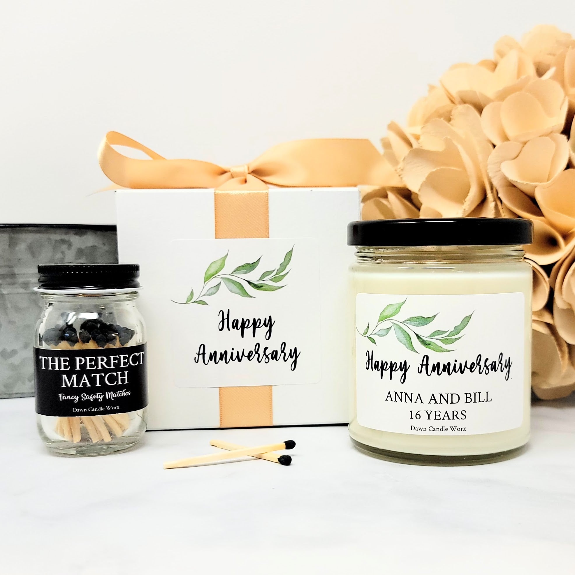 Personalized Happy Anniversary – Dawn Candle Worx